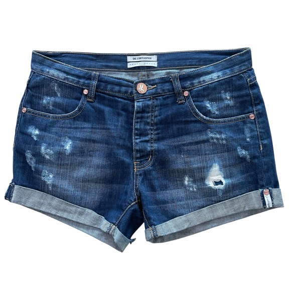 One Teaspoon | Shorts | One Teaspoon Distressed Rolled Hem Denim Shorts ...